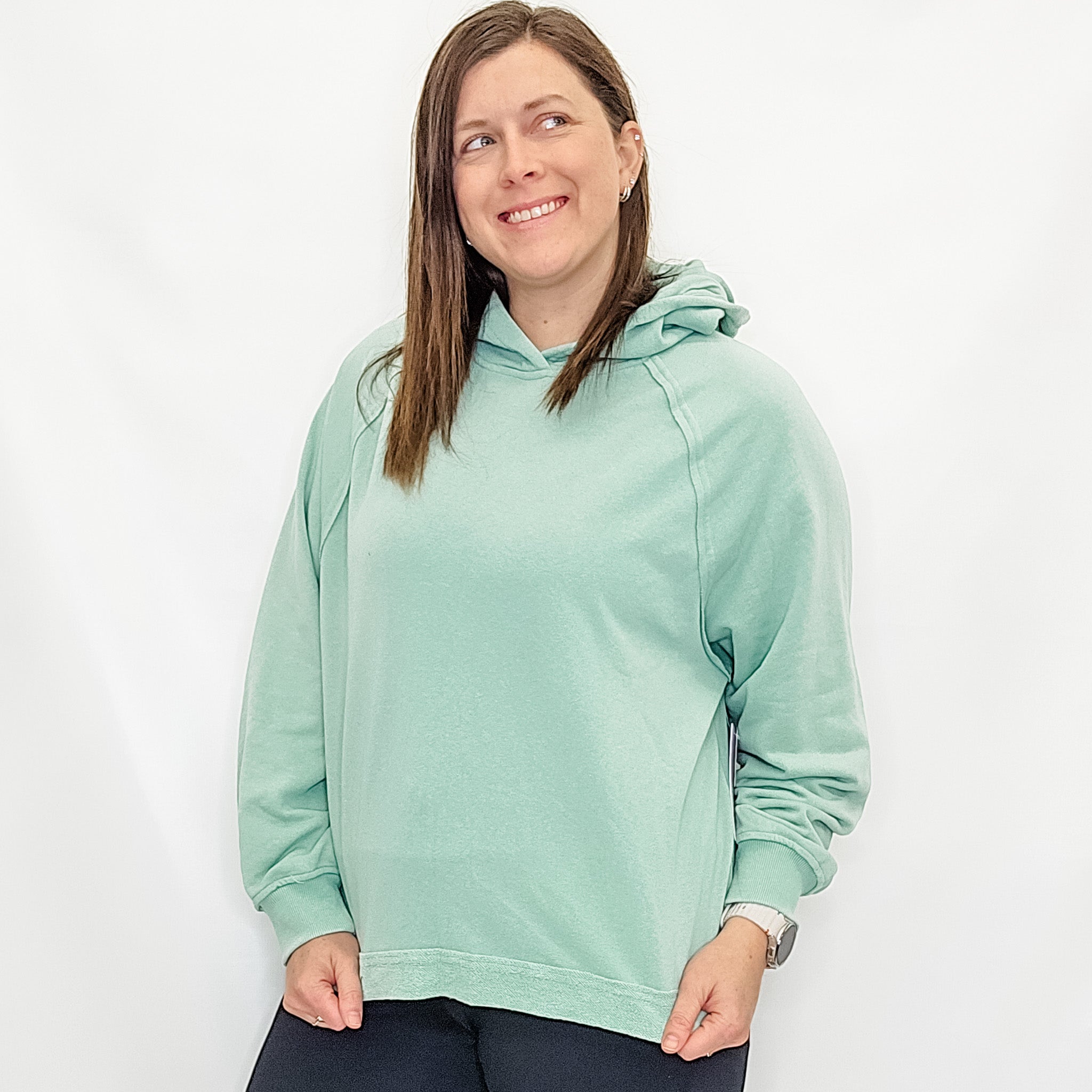 Washed Terry Relaxed Hoodie with Raw Edge - Variety – Italics Boutique